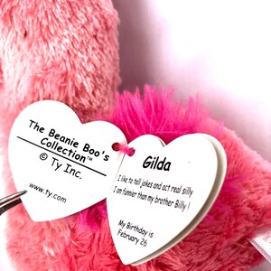 Ty Beanie Boo Gilda Pink Flamingo Vintage Collectable Beanie Plush Toy ...