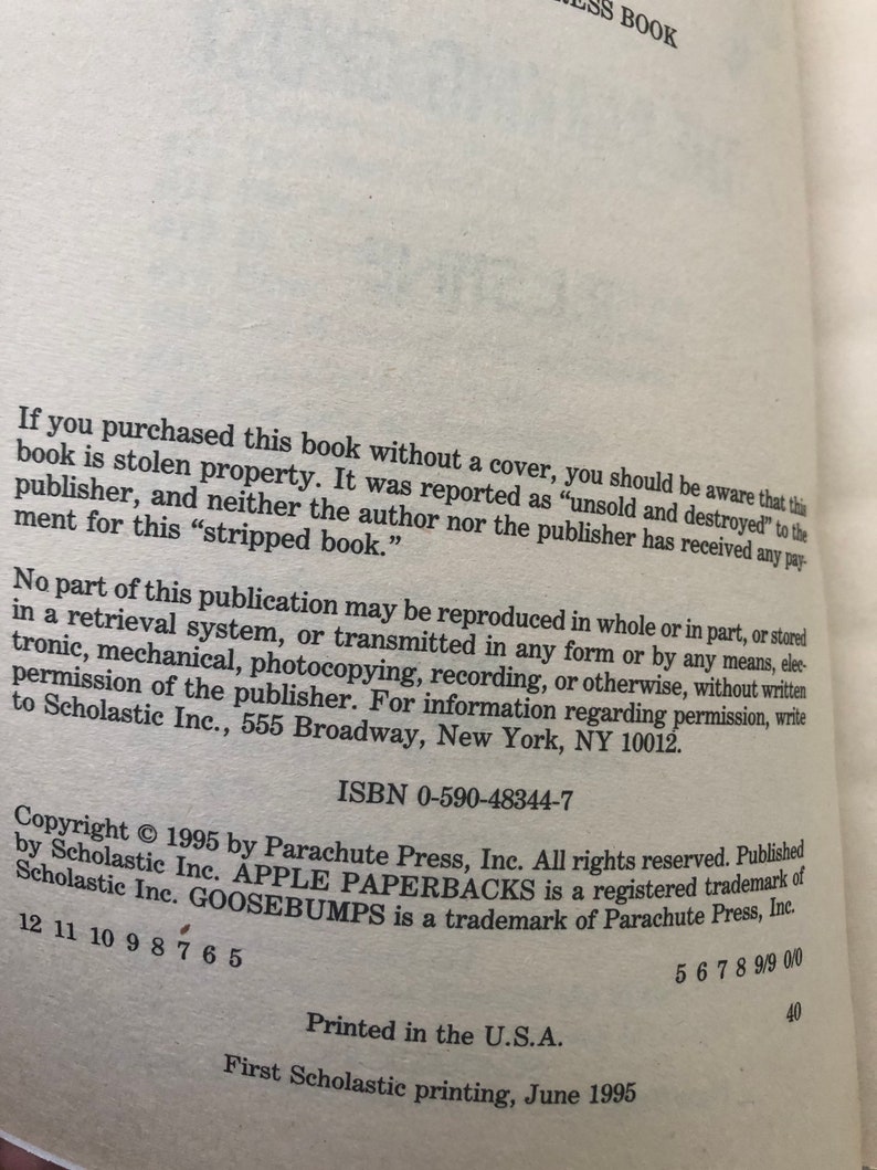 Vintage Goosebumps 32 the Barking Ghost R.L Stine Book 1995 - Etsy