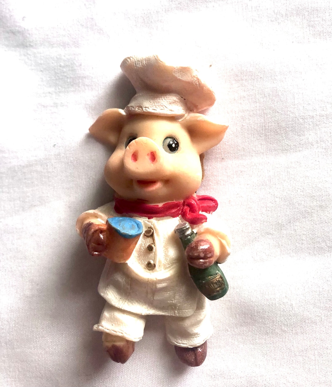 Vintage Pig Refrigerator Magnet , Piggy Kitchen Chef Cooking Fridge ...