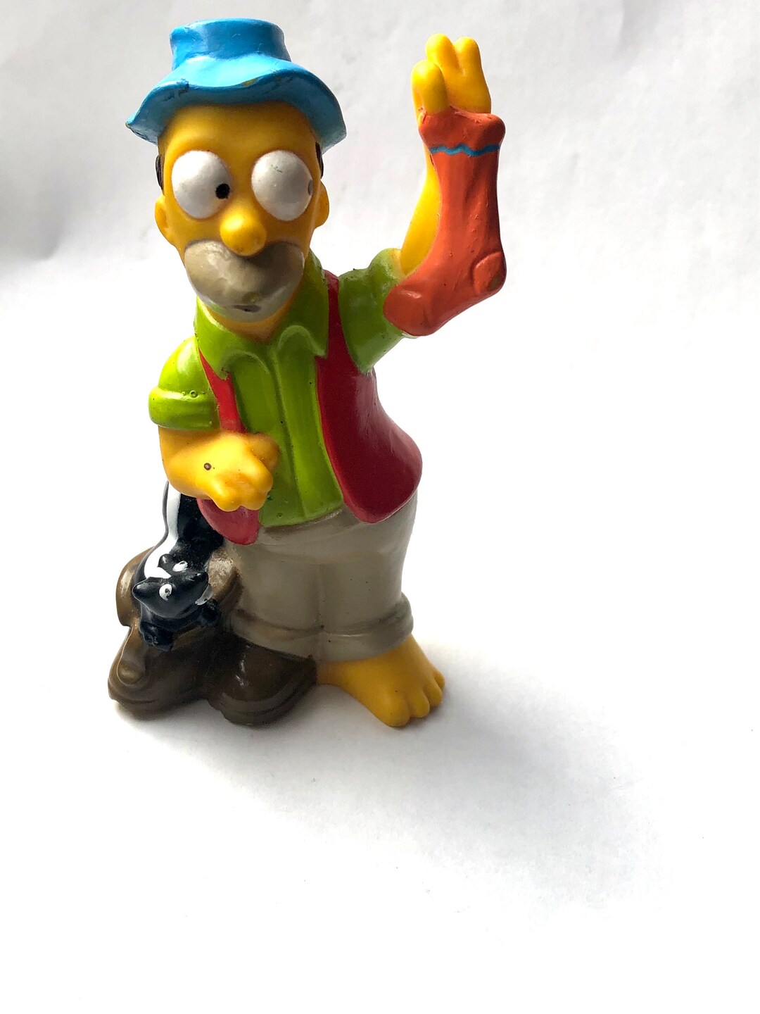 The Simpsons Homer Simpson With Skunk in Shoe 1990 PVC Action Figure ...