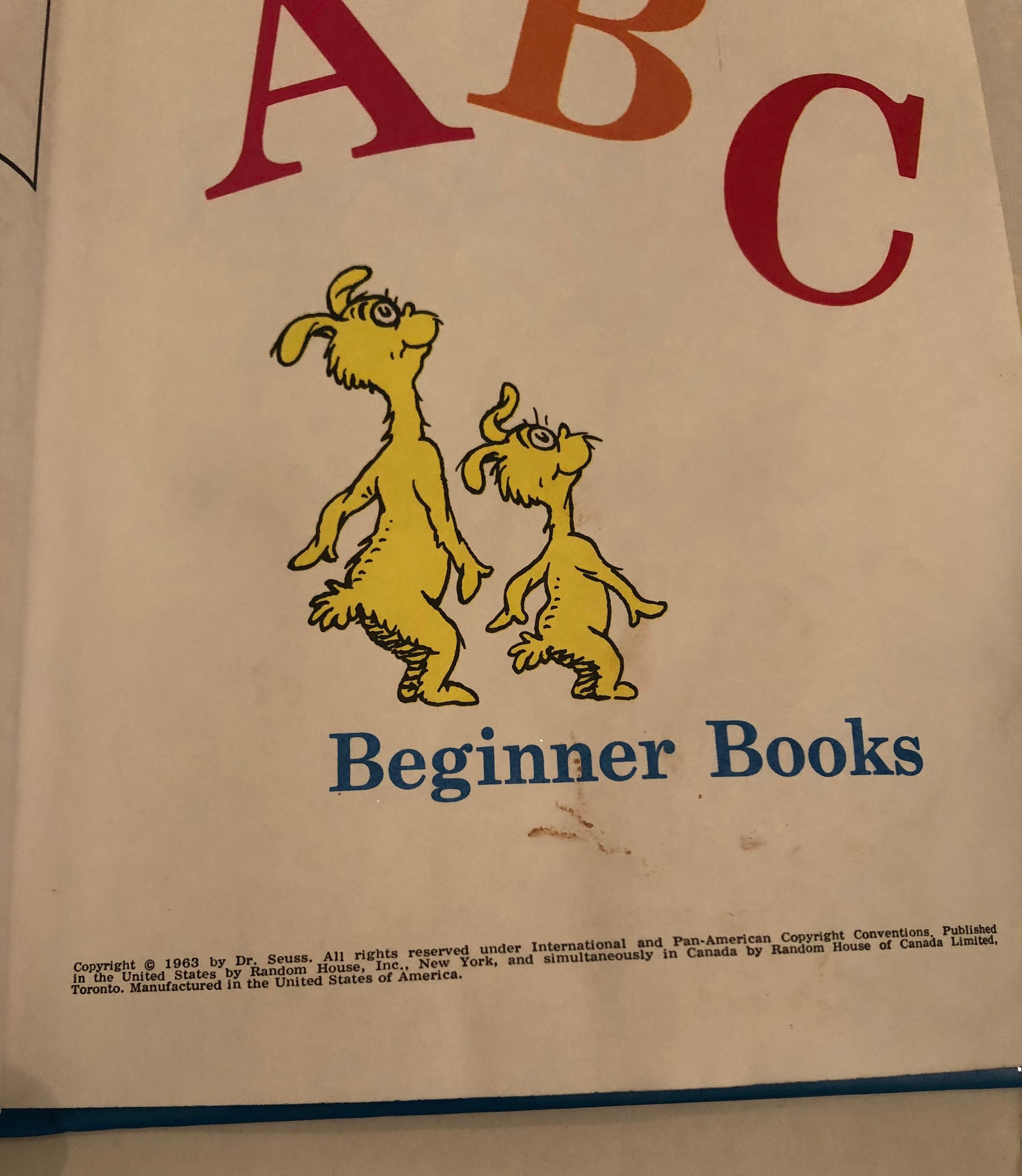 Vintage Dr.seuss’s ABC , Beginner Book , 1963 Hardcover Book... - Etsy
