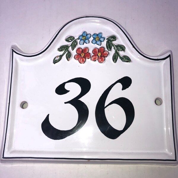 Ceramic House Number Plaque - Etsy