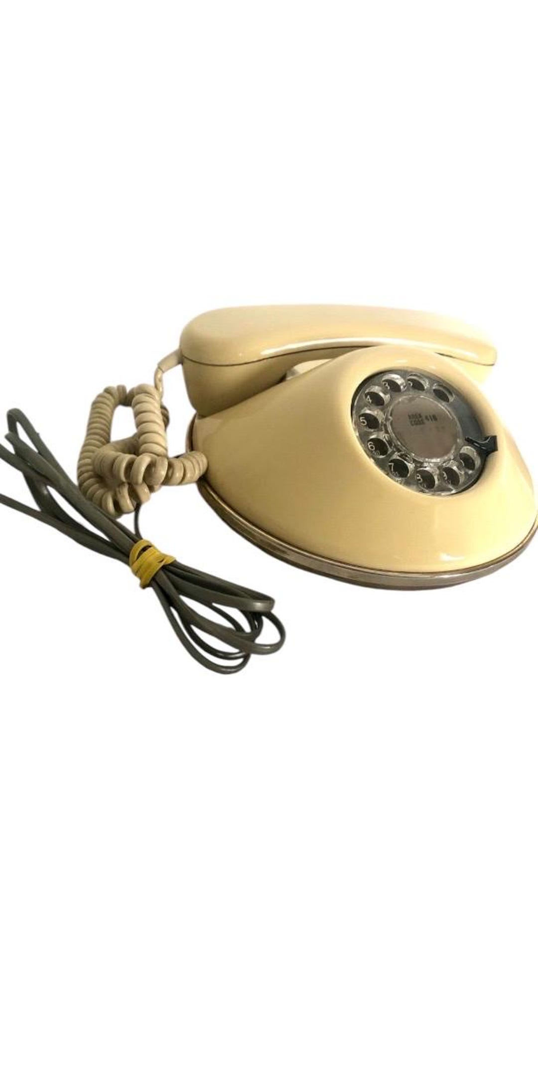 Vintage Northern Telecom Pancake Dawn Beige With Gold Rotary Dail ...