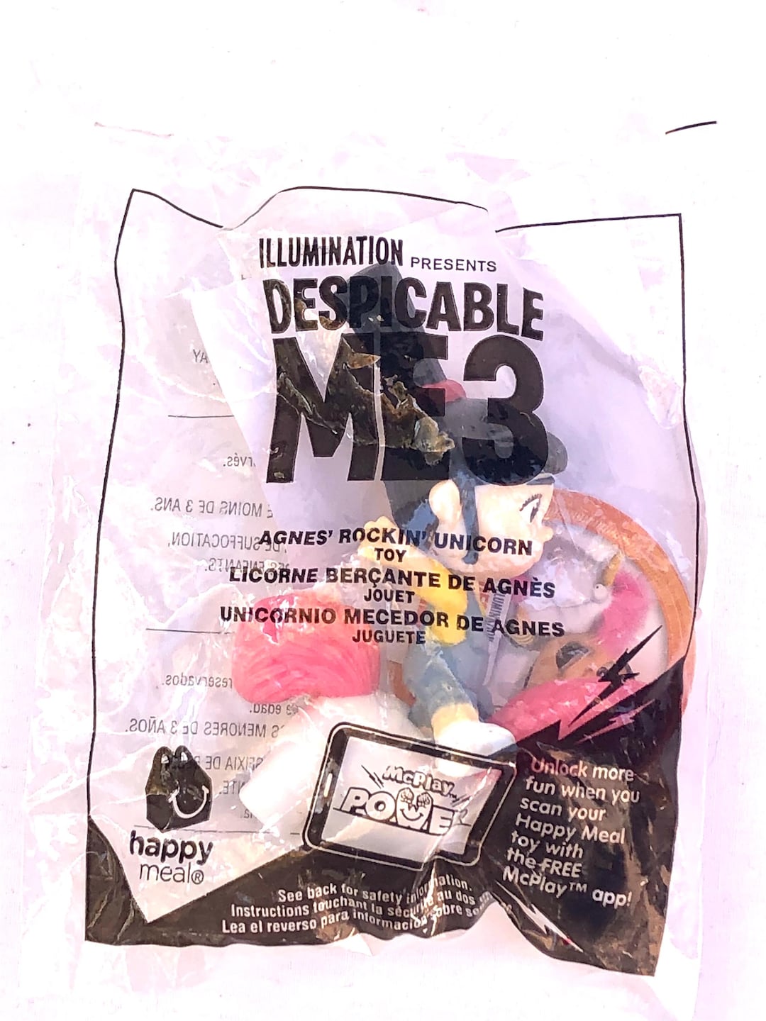 Despicable Me Agnes Rockin Unicorn Toy, Vintage Happy Meal Toy ...