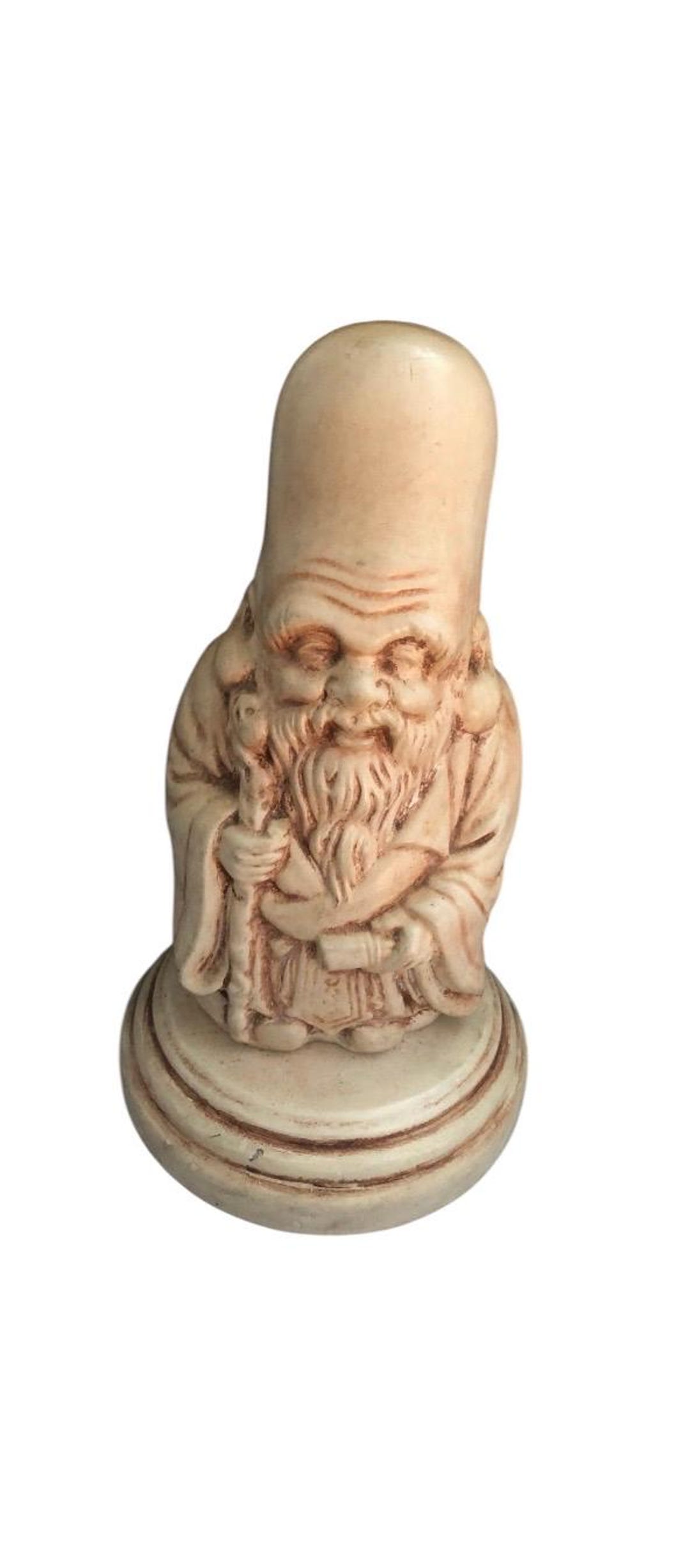 Vintage Fukurokuju Figurine Ceramic Statue Japanese God of Wisdom ...