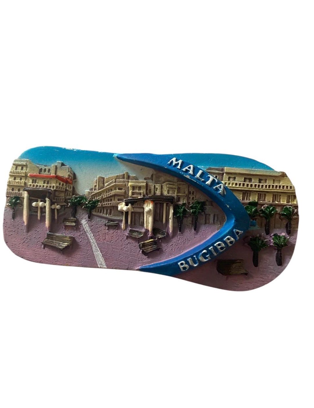 Malta Bugibba Refrigerator Magnet, Flip Flop Resin Vintage Magnet ...