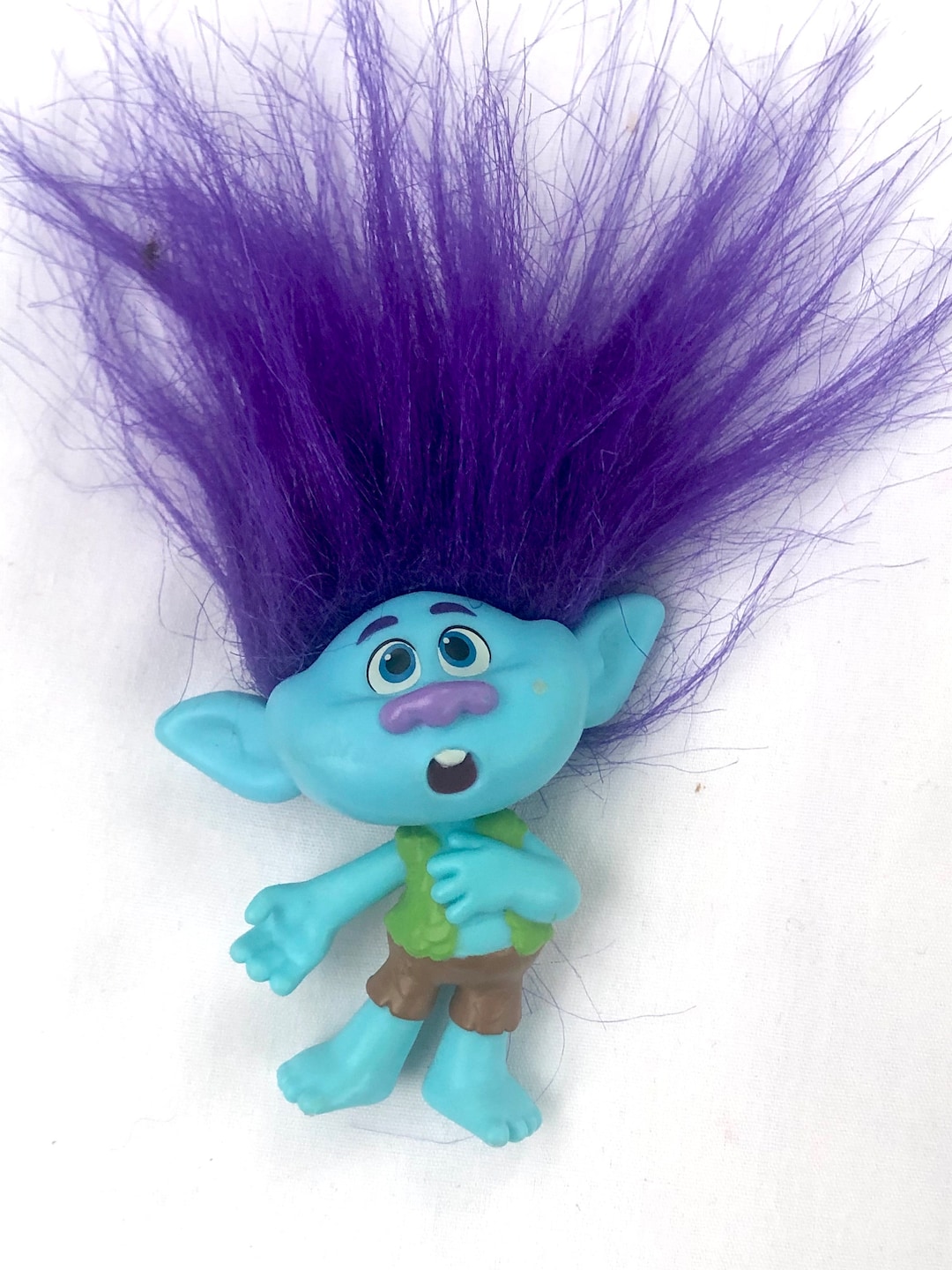 Trolls Hasbro Dreamworks, Troll Mini Toy, Blue Body Purple Hair, Head ...