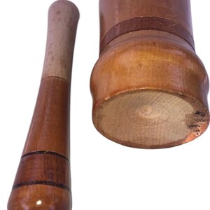 Vintage Wooden Natural Bamboo Mortar and Pestle Set - Etsy