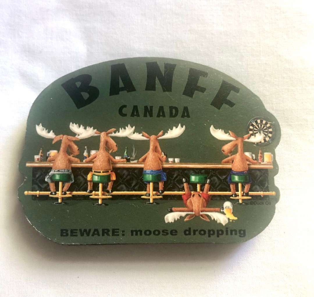 Banff Canada Moose Dropping Funny Comedy Refrigerator Magnet, Vintage ...