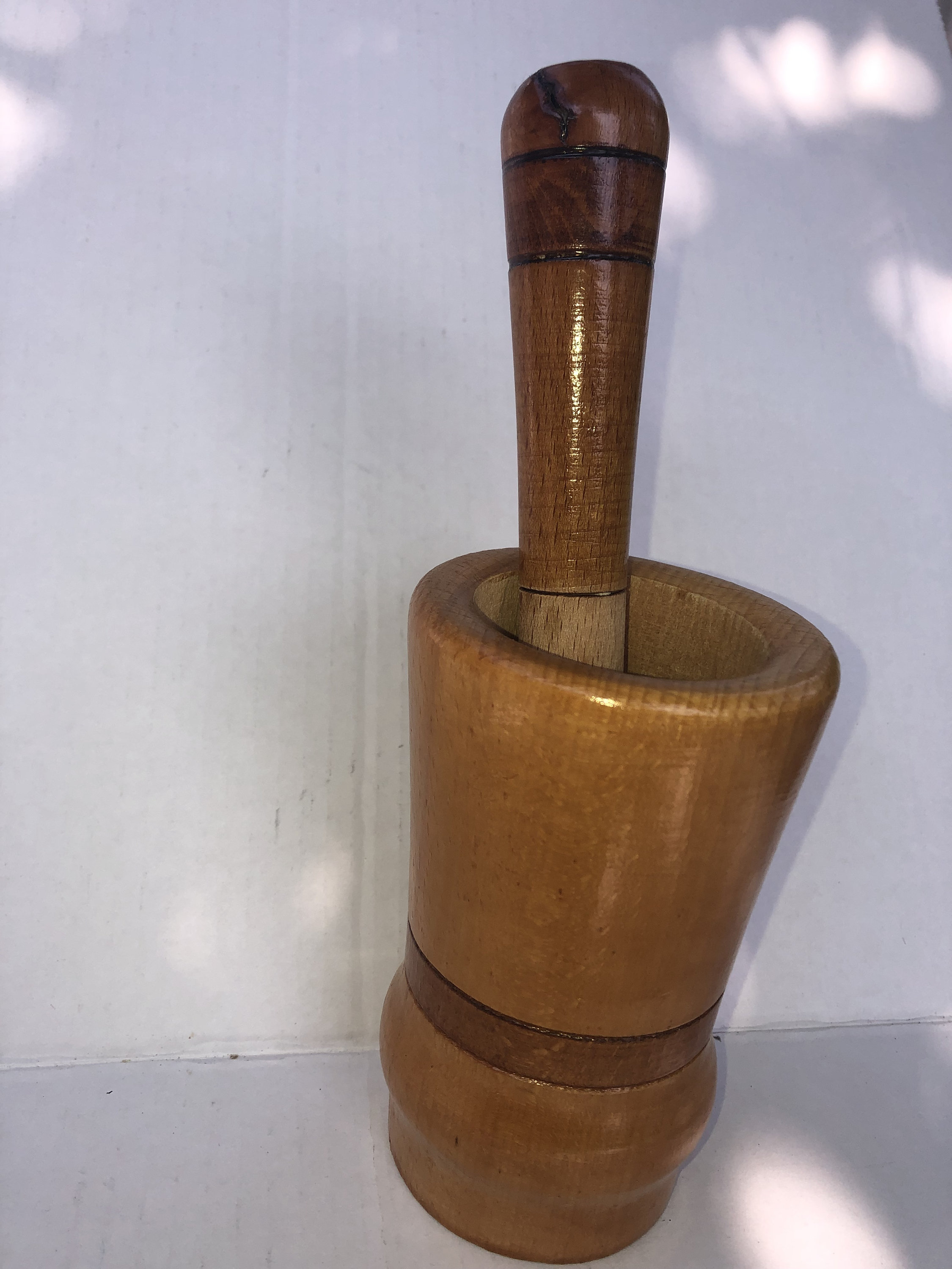 Vintage Wooden Natural Bamboo Mortar and Pestle Set - Etsy