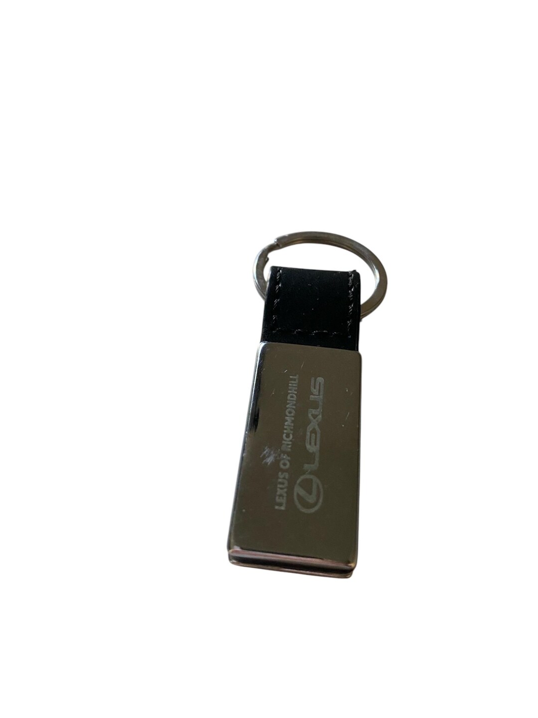 Lexus Black Leather and Chrome Vintage Keychain, Automobile Key Ring ...
