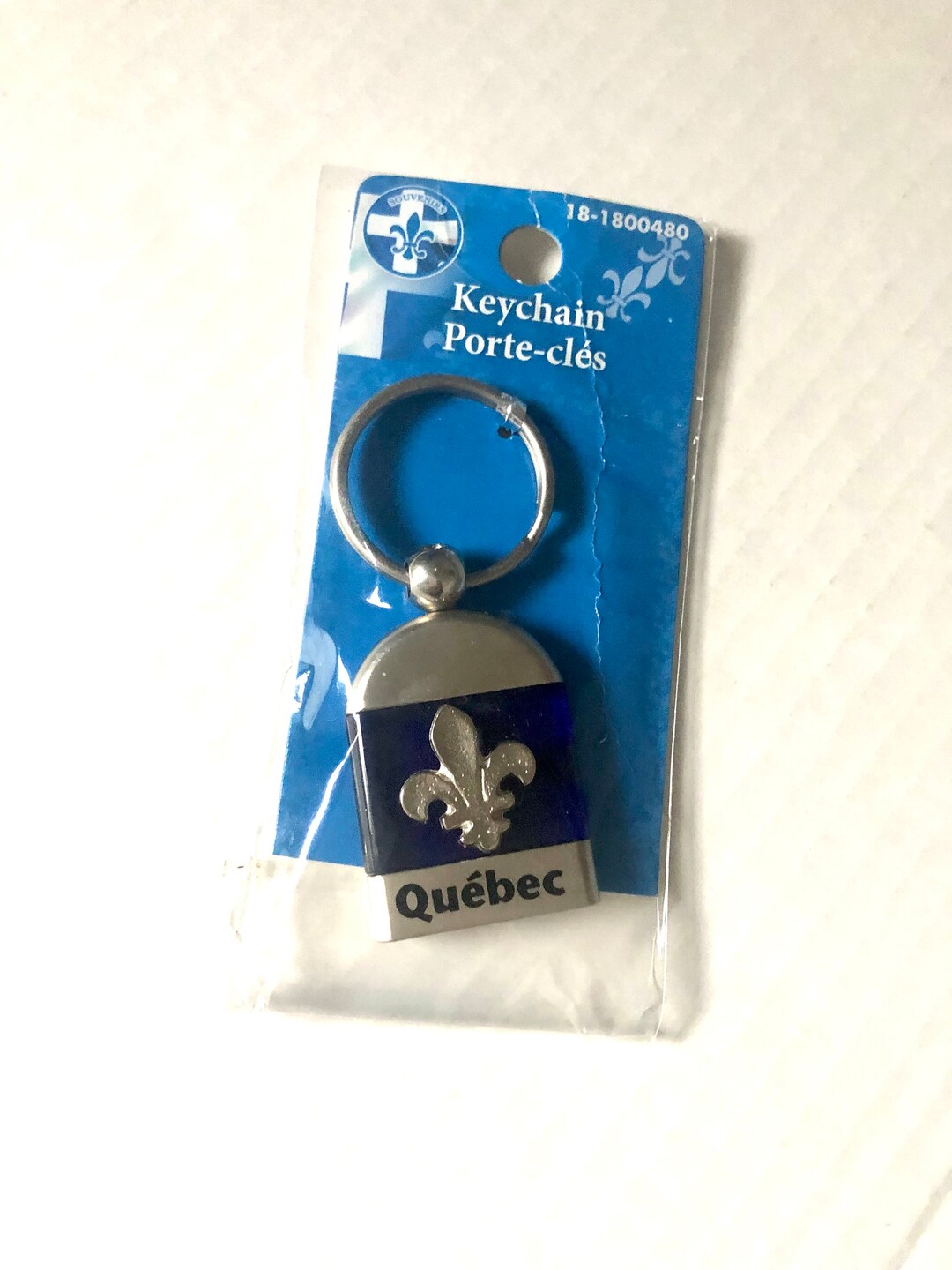 Quebec Blue Chrome Vintage Keychain Key Ring Souvenir - Etsy