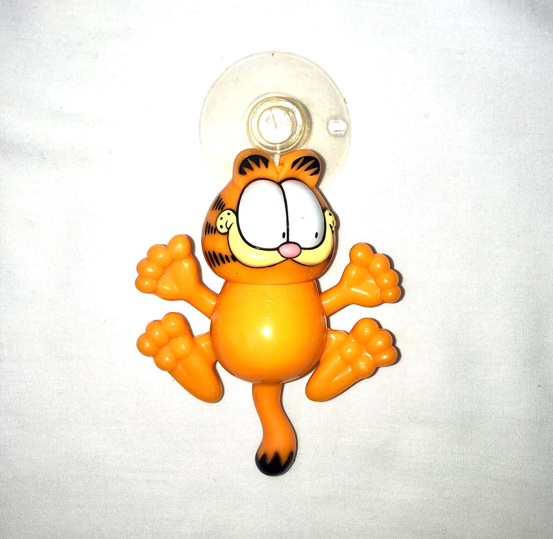 GARFIELD Suction Cup String Pull Toy Window Cling Mechanical Climbing ...