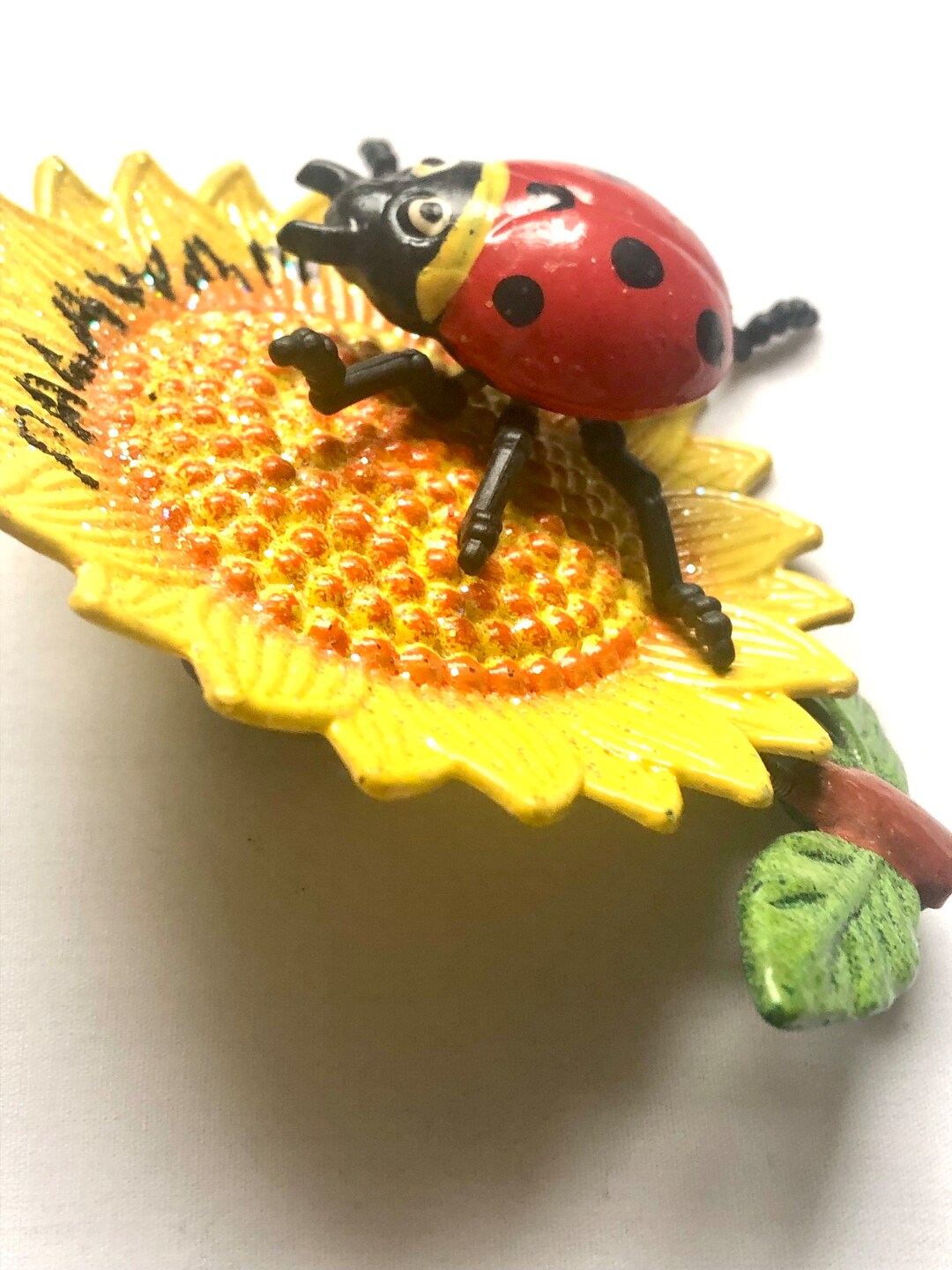 Vintage Sunflower With Lady Bug Fridge Magnet - Etsy