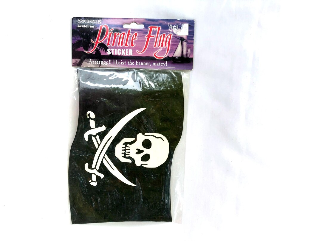Pirate Flag Sticker , Halloween Decoration , Vintage Pirate Sticker ...