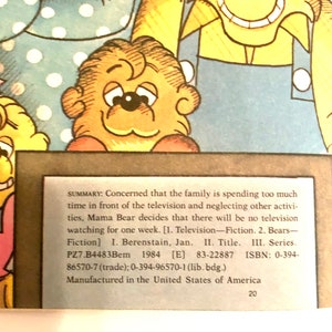 Vintage the Berenstain Bears and Too Much TV , Stan & Jan Berenstain ...