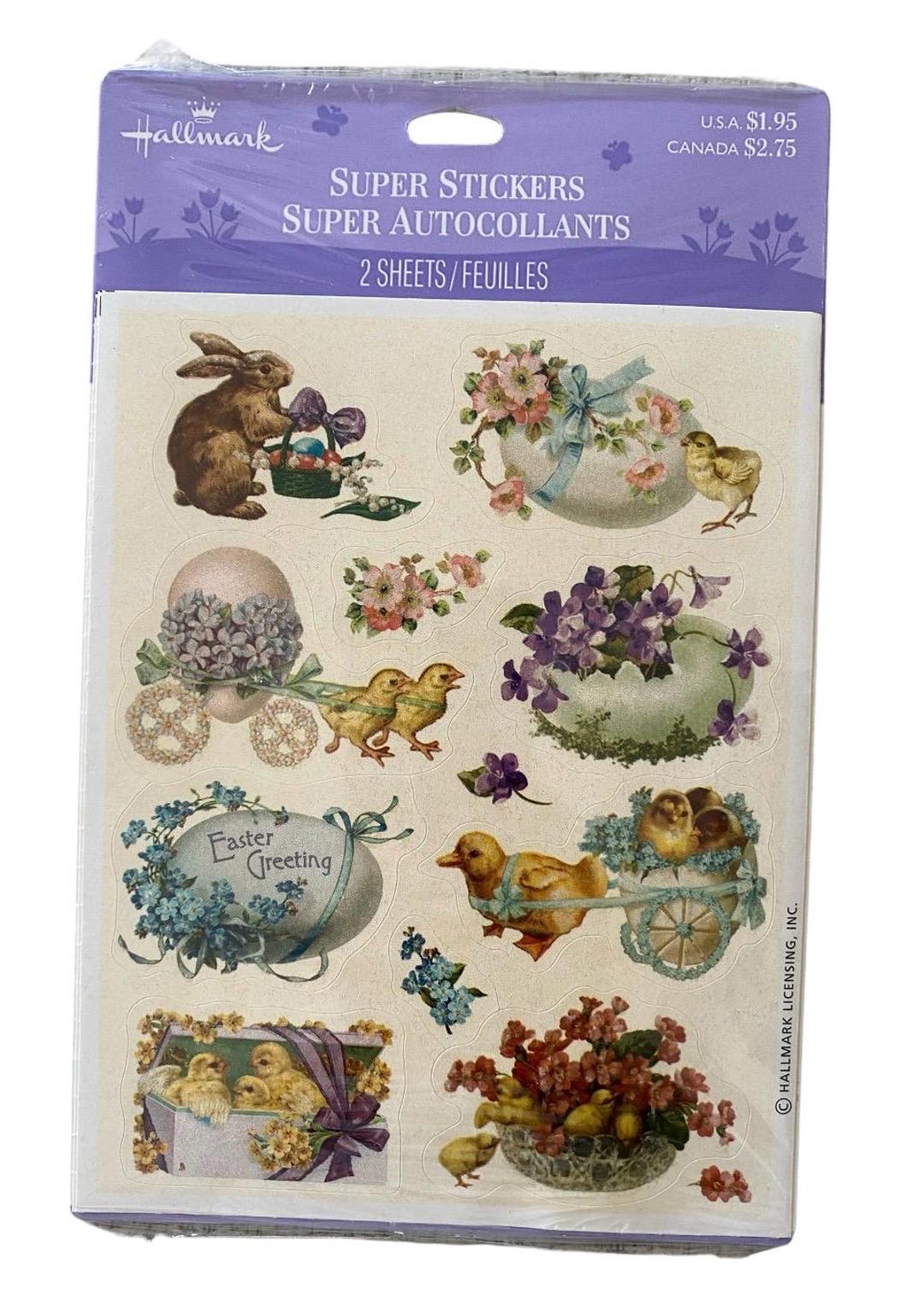 Easter Vintage Set of 2 Sheets Hallmark Heartline Easter Glitter ...