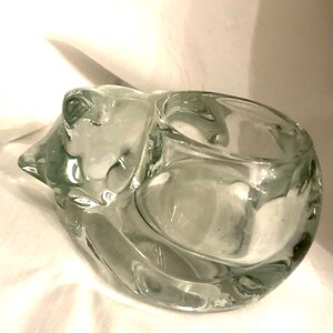 Vintage Indiana Glass Cat Tealight Holder - Etsy
