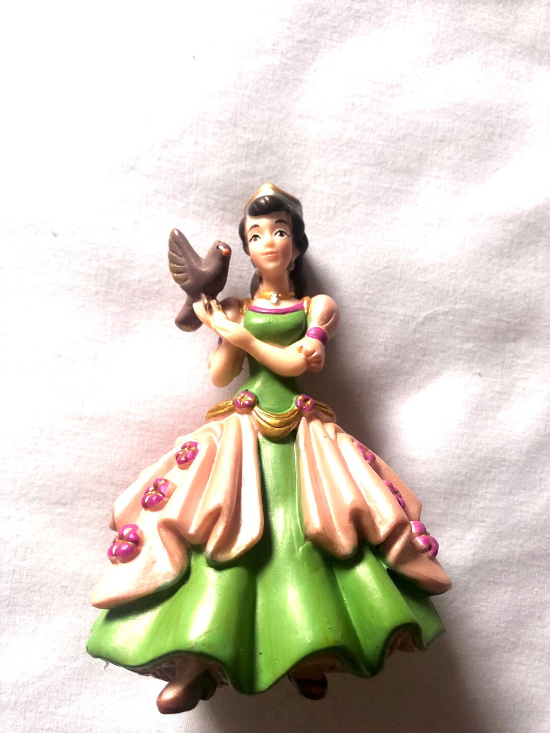 Papo Green Dresse Princess With Bird Figure, Made in France - Etsy