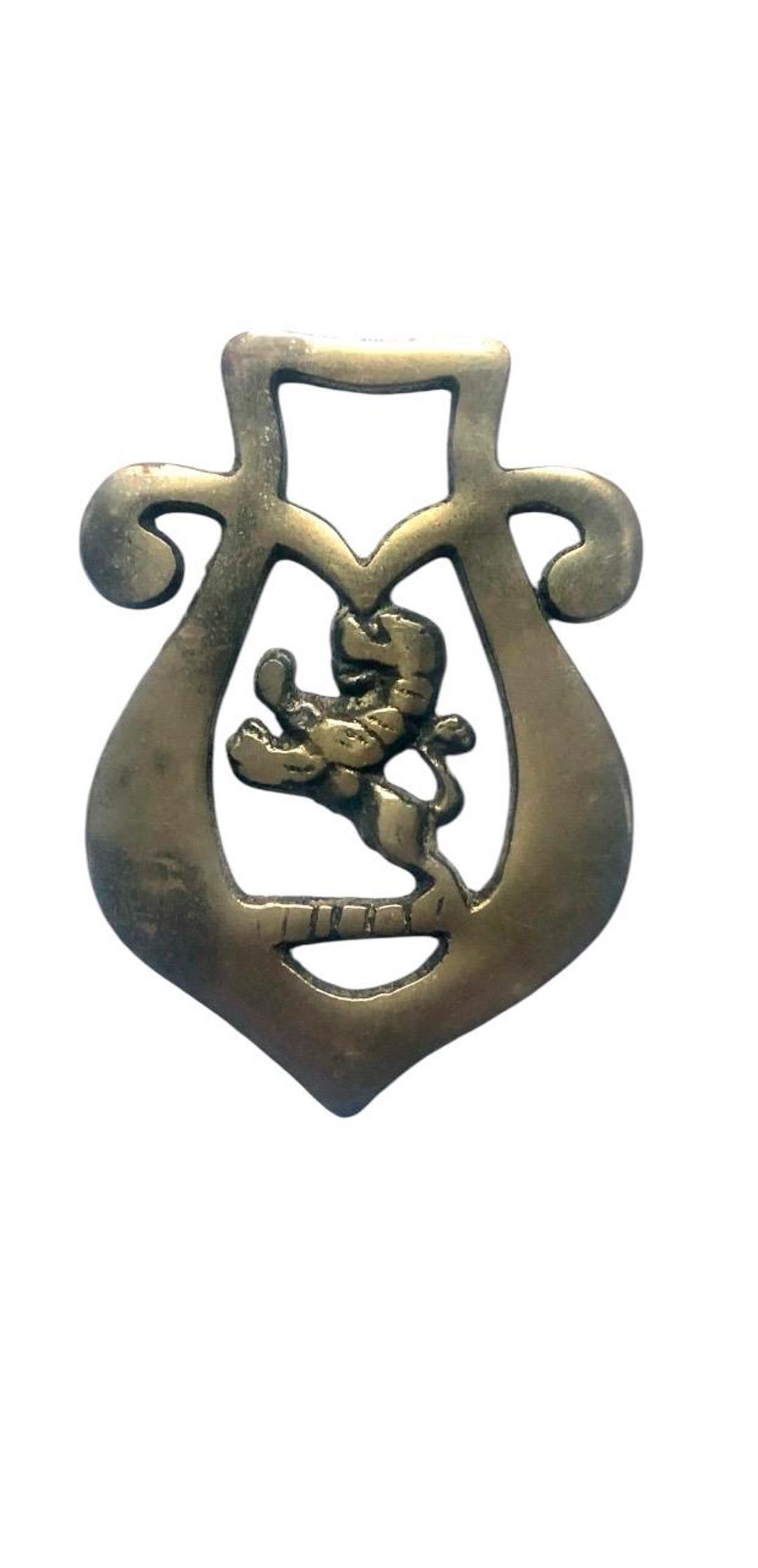 Vintage Rampant Lion in Lyre Surround Horse Brass Martingale Brass ...