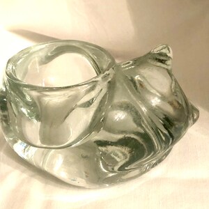 Vintage Indiana Glass Cat Tealight Holder - Etsy