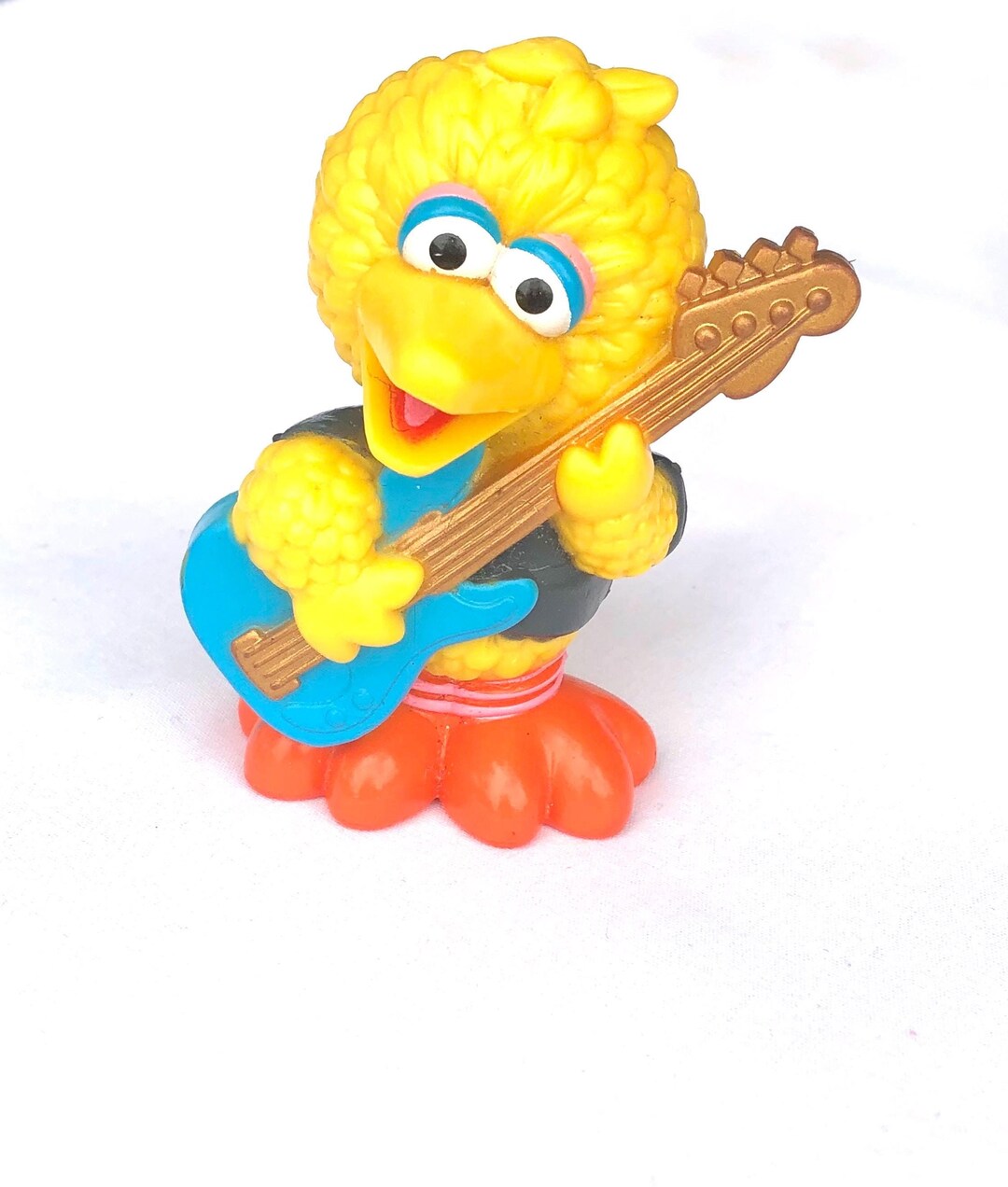 Sesame Street Big Bird Playing Guitar PVC Action Figure Vintage Toy ...