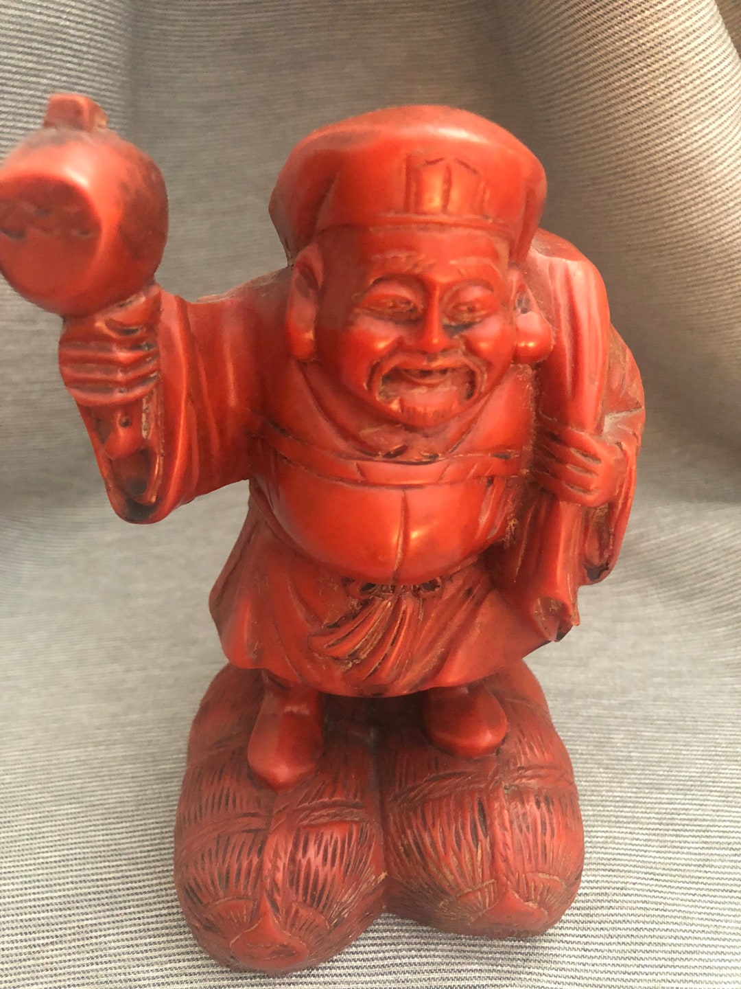 Vintage Daikoku God of Wealth Heavy Stone Very Rare Statue 7 - Etsy