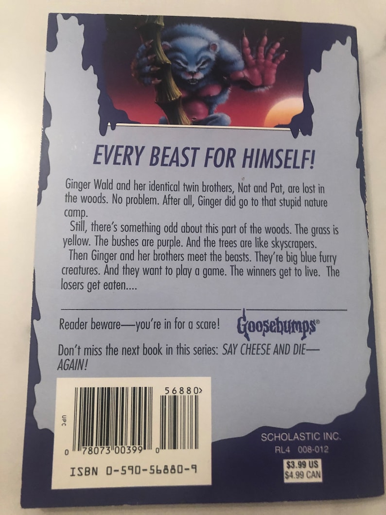 Goosebumps “the Beast From the East”r.l.stine Vintage Book #43 ...