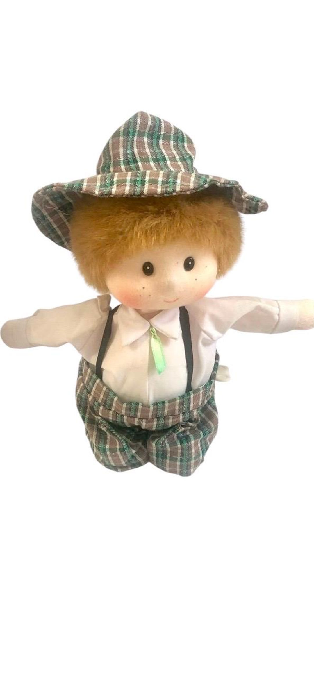 Dolmax Wind up Musical Farmer Boy Doll Head Moves Works Vintage Rare ...