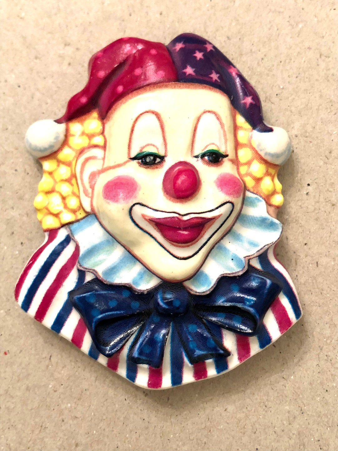 Vintage Clown Face Refrigerator Magnet - Etsy