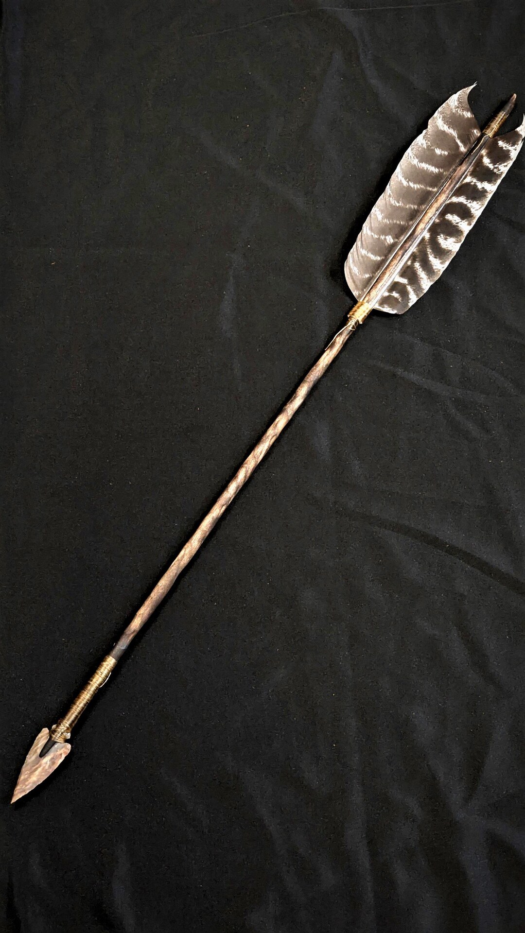Handcrafted Primitive Arrow: Turkey Feather Fletching, Chipped ...