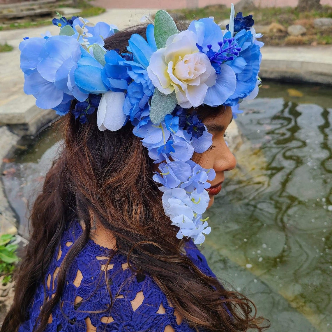 Blue Willow Flower Crown - Etsy