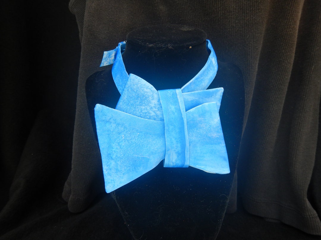 Hand-painted Silk Bow Tie: Ocean Blue Wearable Art - Etsy
