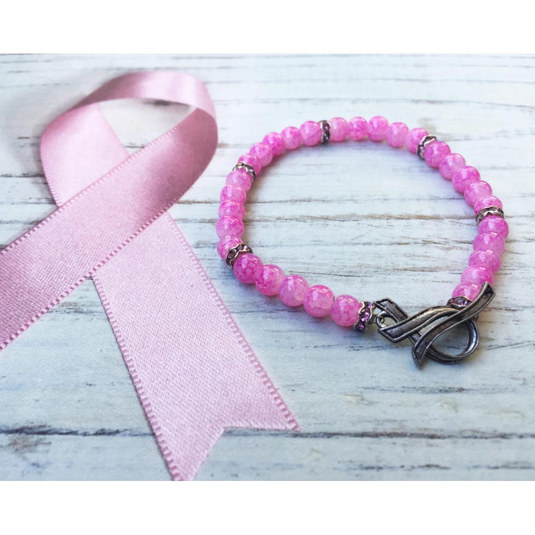 Lifeboho- Breast Awareness Pink Ribbon Silver Toggle Charm Bracelet ...