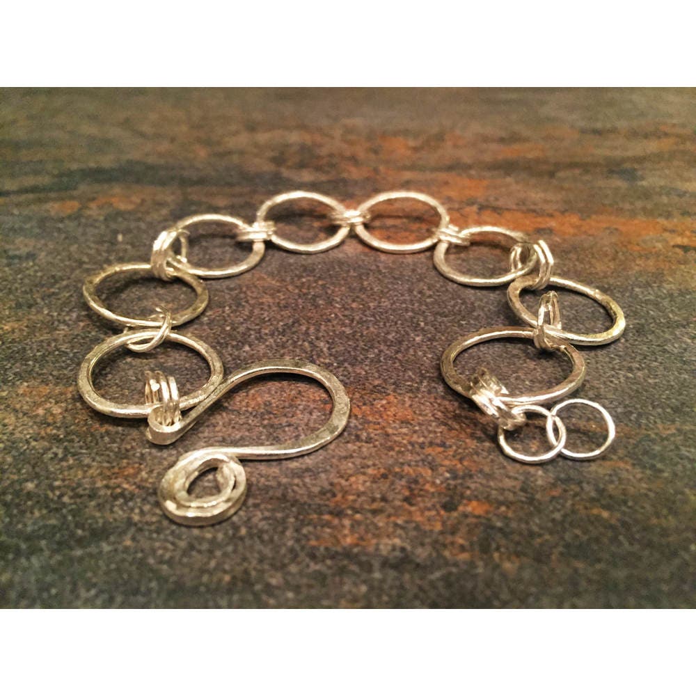 Lifeboho Hand Forged Sterling Silver Hammered Link Bracelet, Sterling ...