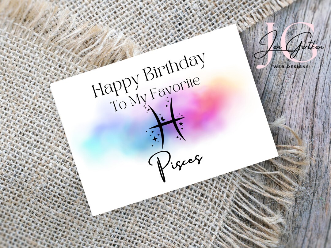 12 Zodiac Signs Birthday Card Bundle, Zodiac Birthday Cards, Printable ...