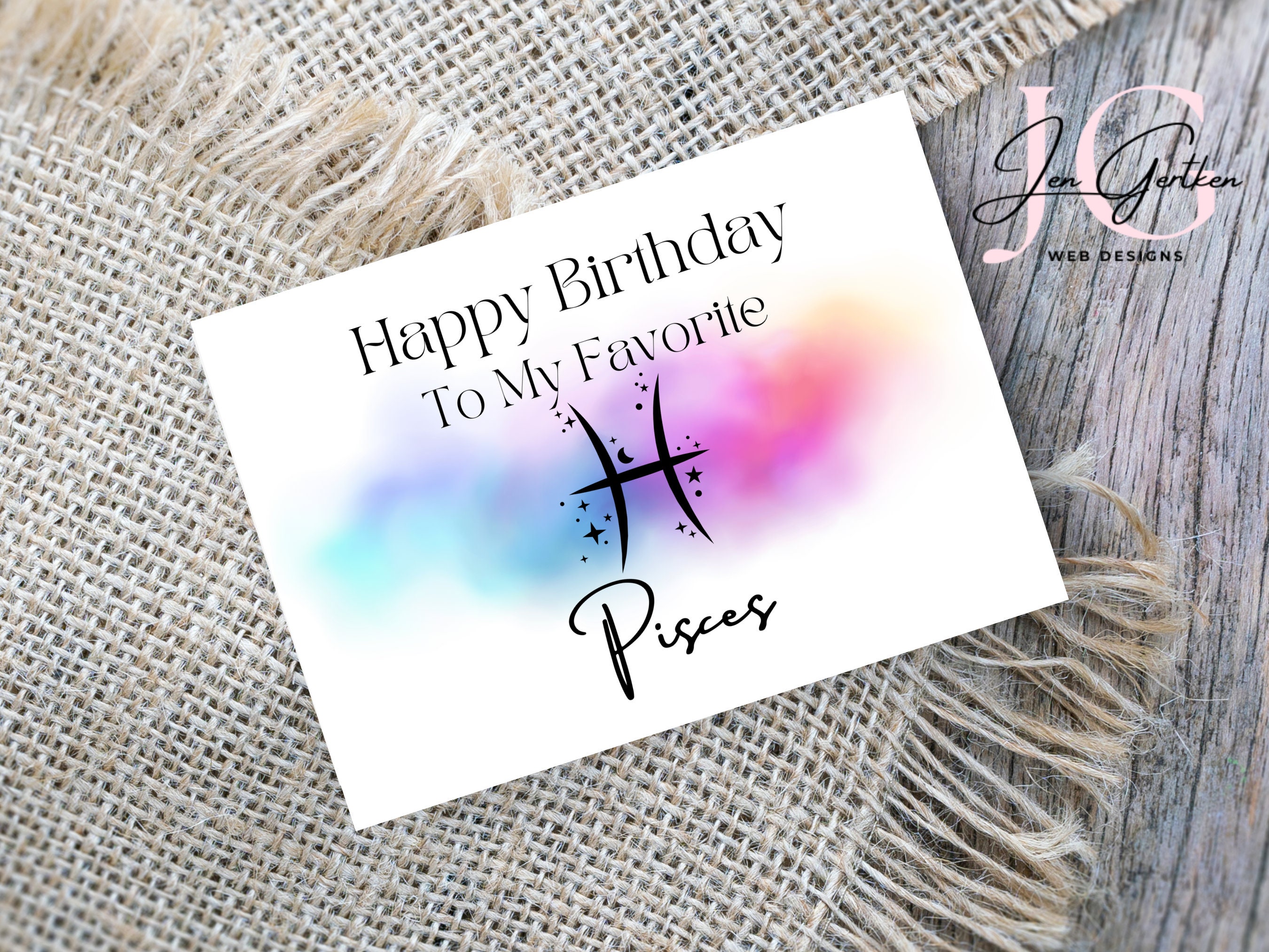 12 Zodiac Signs Birthday Card Bundle, Zodiac Birthday Cards, Printable ...