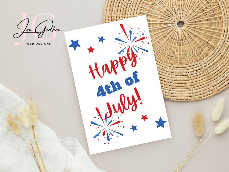 Printable 4th of July Card, Instant Download PDF, DIY Card, 4x6 and 5x7 ...