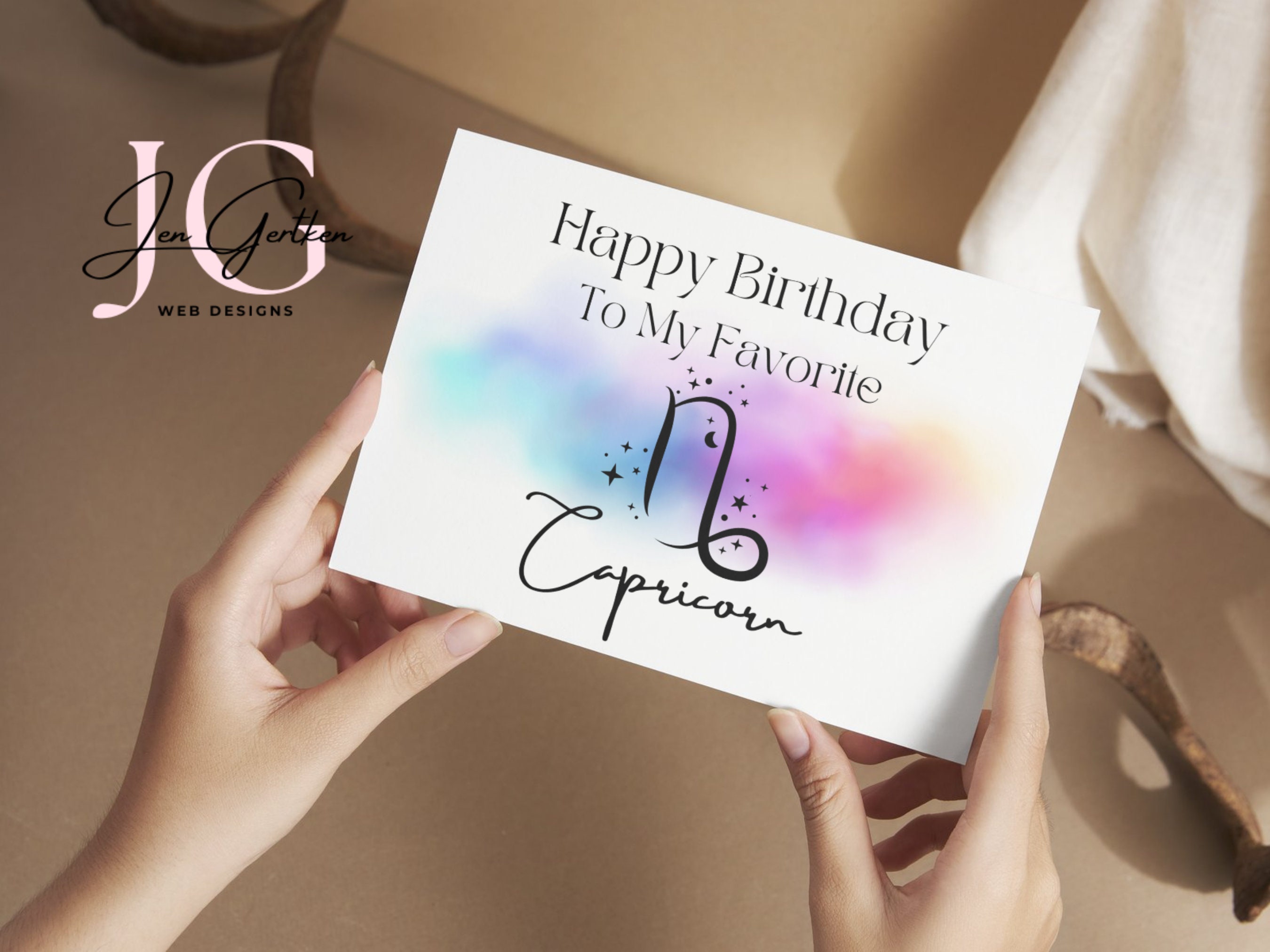 12 Zodiac Signs Birthday Card Bundle, Zodiac Birthday Cards, Printable ...
