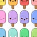 Kawaii Popsicle Clipart, Cute Popsicles Clip Art, Ice Cream Summer ...