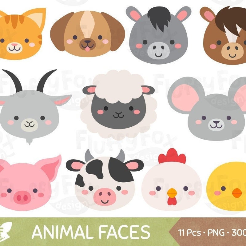Animal Faces - Etsy