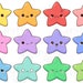 Kawaii Star Clipart, Cute Stars Clip Art, Galaxy Happy Funny Face Emoji ...