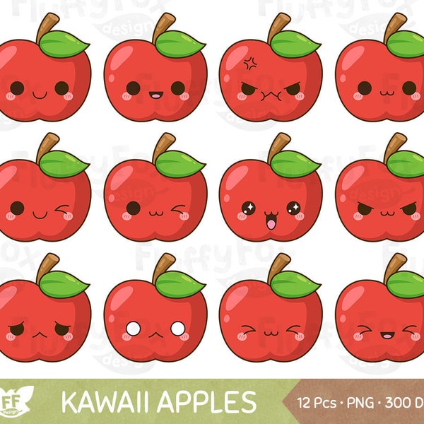 Apple Clipart - Etsy