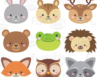 Woodland Animals Clipart Forest Animal Clip Art Wild Cute | Etsy