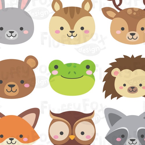 Woodland Animals Clipart Forest Animal Clip Art Wild Cute - Etsy