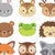 Safari Animals Faces Clipart, Wildlife Heads Clip Art, Wild Cute Lion ...