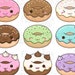 Kawaii Donut Clipart, Doughnut Clip Art, Snack Sweets Cute Pastry ...