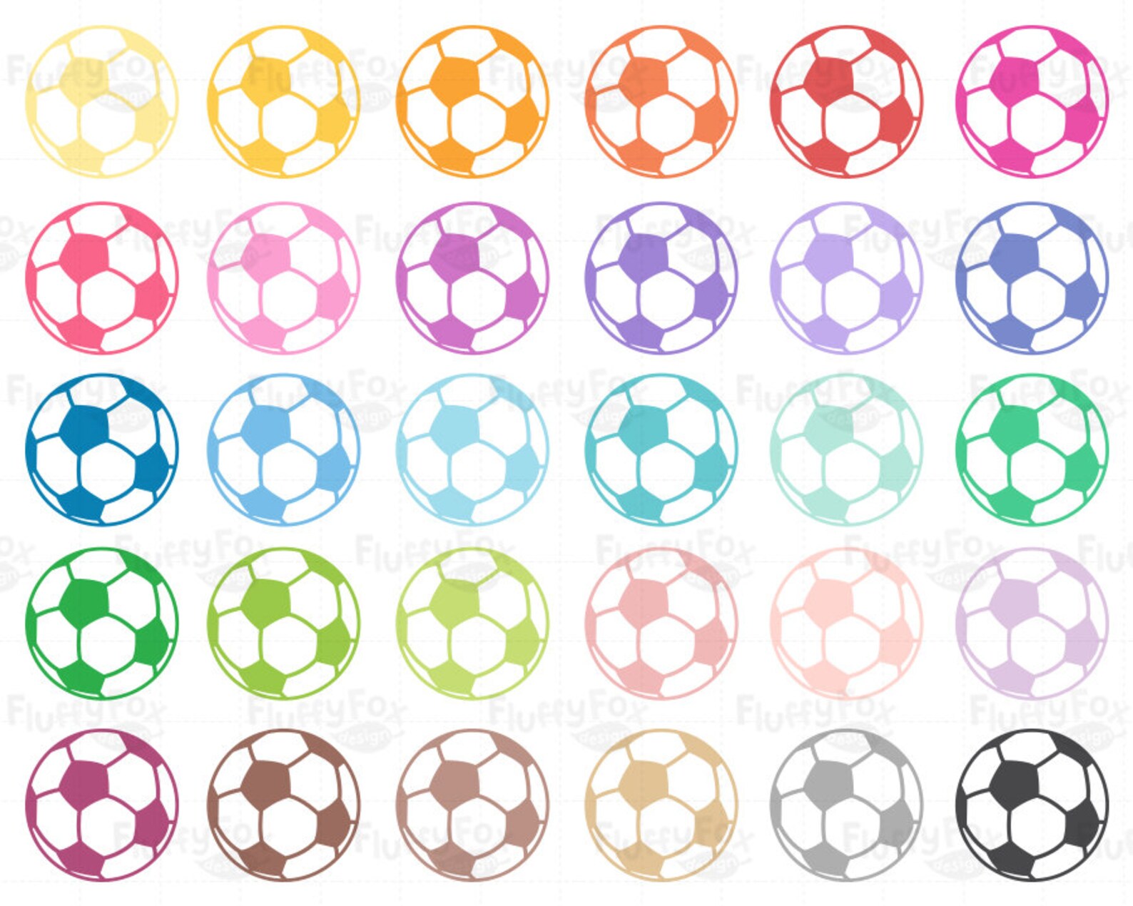 Soccer Clipart Football Clip Art Sport Balls Fitness Play - Etsy
