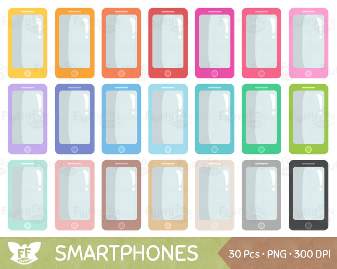Smartphone Clipart, Cell Phones Clip Art, Rainbow Telephone Phone ...