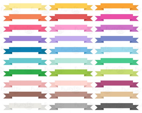 Flat Ribbon Banner Clipart